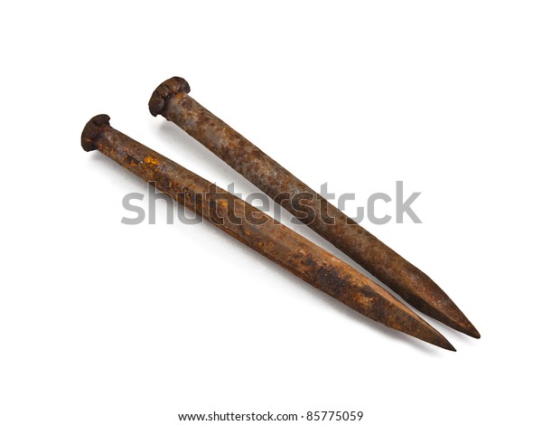 Two Old Rusty Nails On White Stock Photo 85775059 | Shutterstock