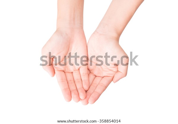 Two Open Empty Hands Palms Isolated Stock Photo 358854014 | Shutterstock