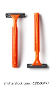 Two Parallel Orange Shavers Isolated On Stock Photo 623508497 ...