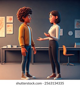 Two Happy Adult People Talking Face AI-generated image 2571426443 ...