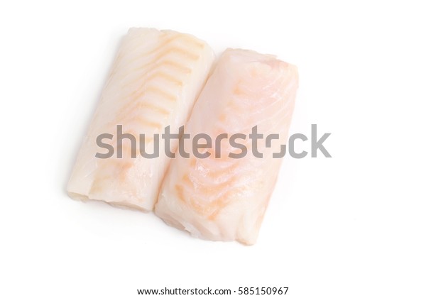 Two Piece Raw Cod Fish On Stock Photo (Edit Now) 585150967