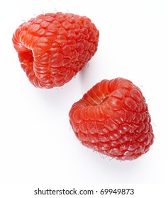 Two Raspberry On White Background Stock Photo 69949873 | Shutterstock