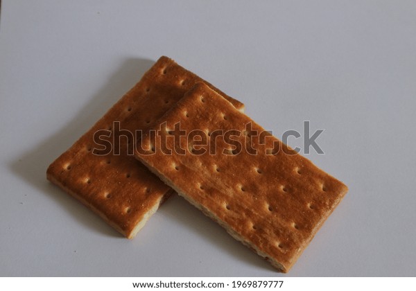 Two Rectangular Biscuits Arranged On Top Stock Photo 1969879777 ...