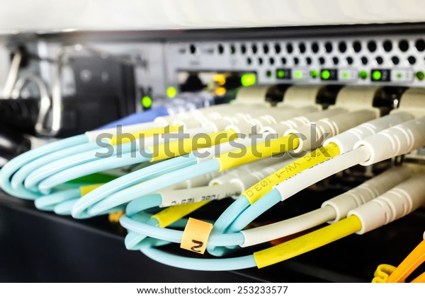 Two Rows Multiple Fiber Cables Plugged Stock Photo 253233577 | Shutterstock
