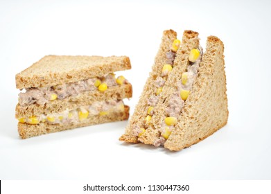 Two Sandwiches Triangular Shape On White Stock Photo 1130447360 ...