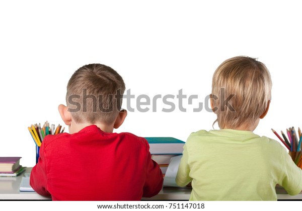 Two School Children Class Back View Stock Photo 751147018 | Shutterstock