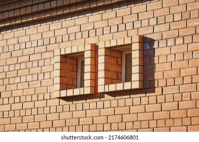 Two Small Square Windows Wall Red Stock Photo 2174606801 | Shutterstock