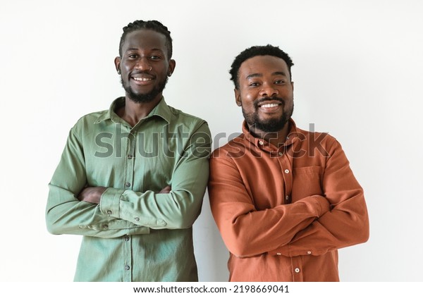 Two Smiling Black Men Posing Standing Stock Photo 2198669041 | Shutterstock