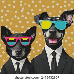 Two Smiling Dogs Sweet Tiny Smiling imagem gerada por IA 2475432559 ...