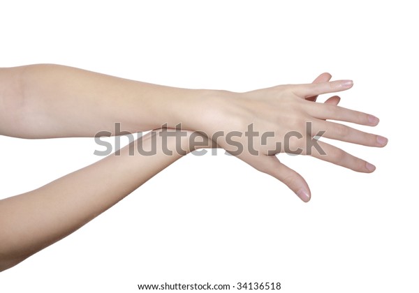 Two Stroking Hands Arms Isolated On Stock Photo 34136518 | Shutterstock