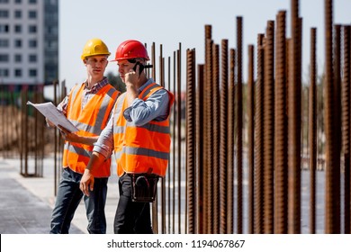 Two Structural Engineers Dressed Shirts Orange Stock Photo 1194067867 ...