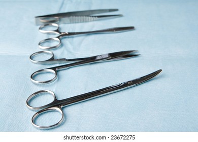 Two Surgical Scissors Two Types Forceps Stock Photo (Edit Now) 23672275