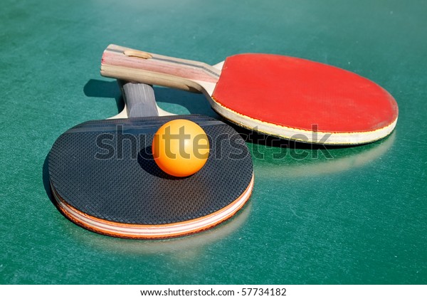 Two Table Tennis Rackets Ball On Stock Photo 57734182 | Shutterstock