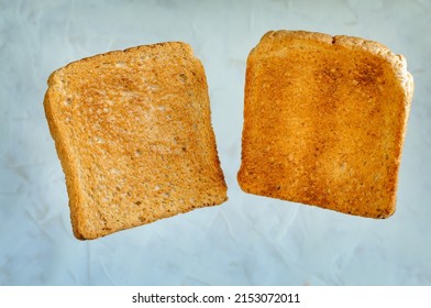 Two Toasted White Bread Toasts Closeup Stock Photo 2153072011 ...