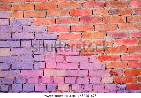 Two Tone Brick Wall Background Wallpaper Stock Photo 1652161675 ...