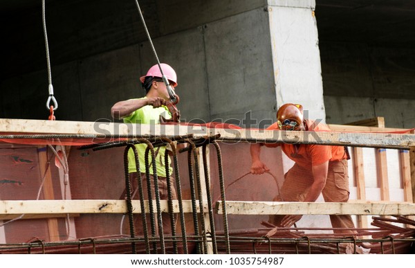 Two Tough Construction Workers Working Team Stock Photo 1035754987 ...