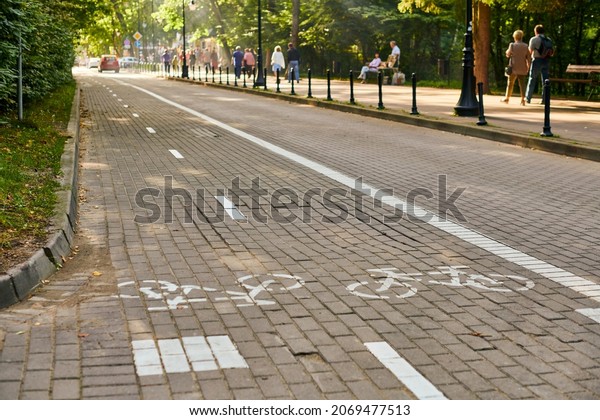 Two Way Cycle Path Traffic Car Stock Photo 2069477513 | Shutterstock