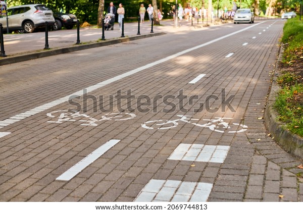 Two Way Cycle Path Traffic Car Stock Photo 2069744813 | Shutterstock