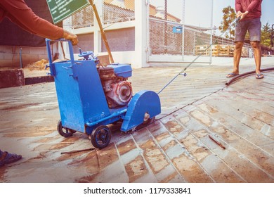 Two Workers Work Team Drag Concrete Stock Photo 1179333841 | Shutterstock