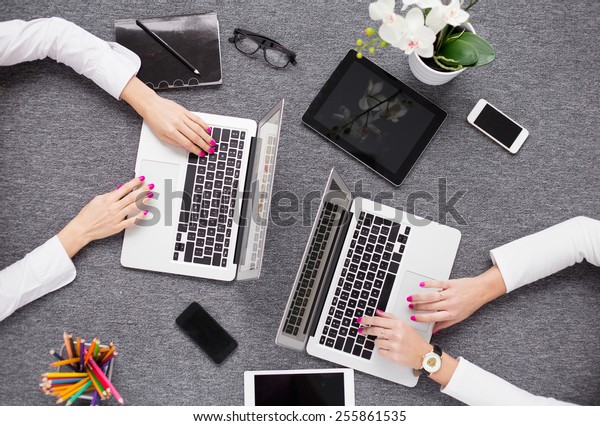 Two Young Professionals Working Computer View Stock Photo (Edit Now ...