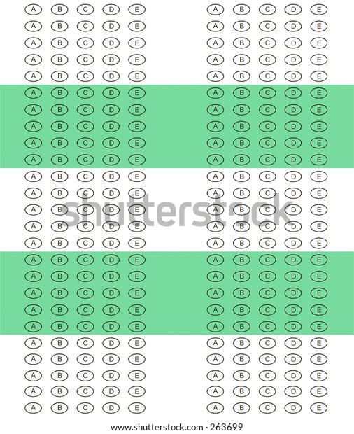 Typical Multiple Choice Answer Sheet Green Stock Photo 263699 ...