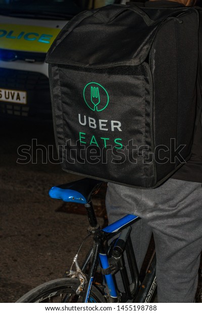 Uber Eats Backpack Rider Delivers Food Stock Photo 1455198788 ...