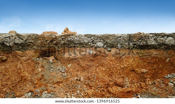 Underground Soil Layer Cross Section Earth Stock Photo 1396916525 ...
