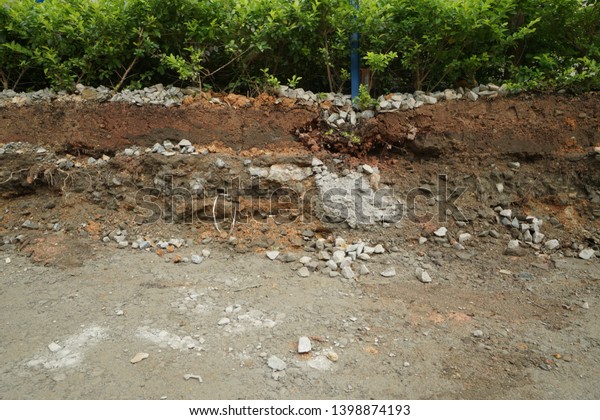 Underground Soil Layer Cross Section Earth Stock Photo 1398874193 ...