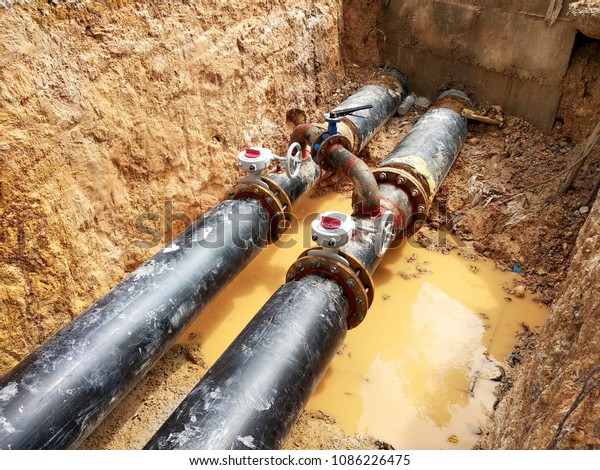 Underground Utility Services Pipe Lay By Stock Photo (Edit Now) 1086226475