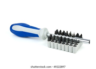 Universal Screwdriver Set Bits Isolated On Stock Photo 49222897 ...