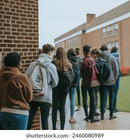 University Students Queue Accommodation Unhappy Stressed — изображение ...