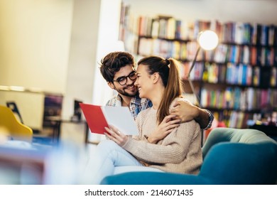 University Students Talking While Learning Cafe Stock Photo 2146071435 ...