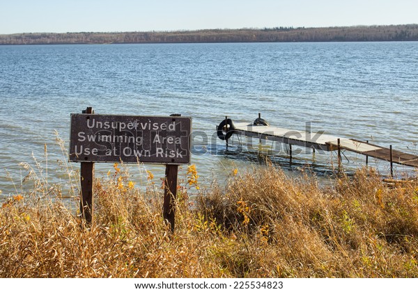 Unsupervised Beach Warning Sign Stock Photo 225534823 | Shutterstock