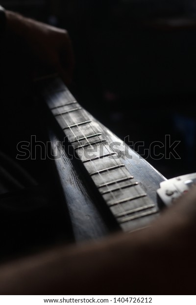 Unusual Looking Triangular String Musical Instrument Stock Photo ...