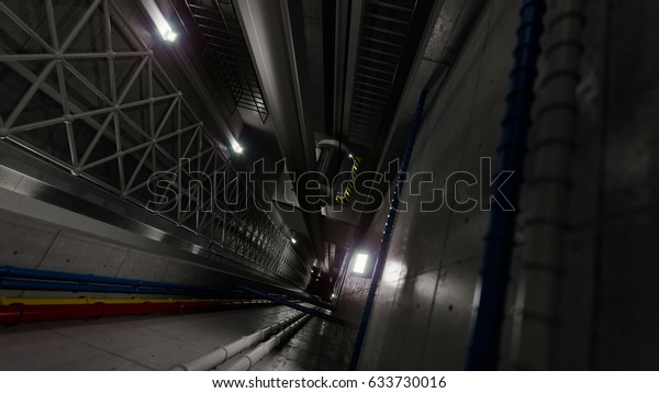 Upping Elevator Lift View Inside Elevator Stock Photo 633730016 ...