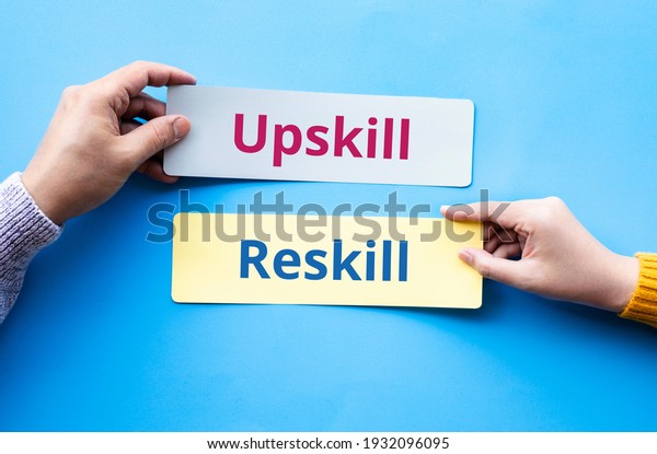 Upskill Reskill Text On Bubble Paperperformance Stock Photo 1932096095 ...
