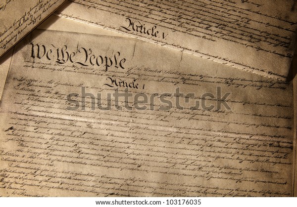 Us Constitution Document Showing Article 1 Stock Photo 103176035 ...