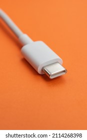 Usb Cable Type C Over Orange Stock Photo 2114268398 | Shutterstock