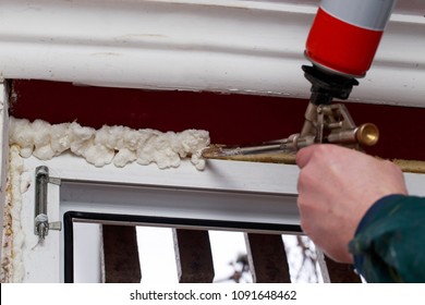 Using Polyurethane Foam Installation Windows Stock Photo 1091648462 ...