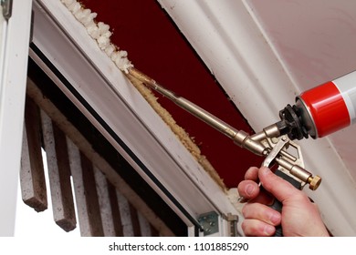 Using Polyurethane Foam Installation Windows Stock Photo 1101885290 ...