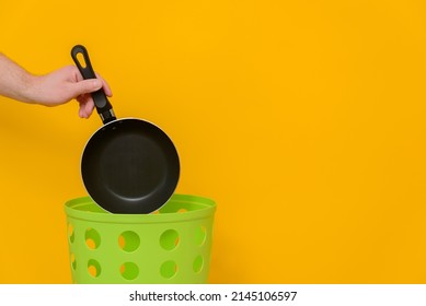 Utilization Recycling Kitchen Utensils Throwing Pans Stock Photo ...