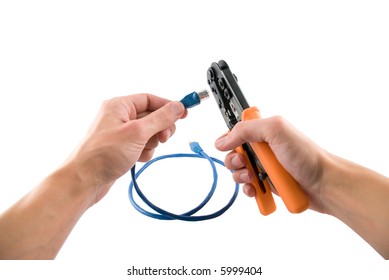 Utp Patch Tool Hands Wire Isolated Stock Photo 5999404 | Shutterstock