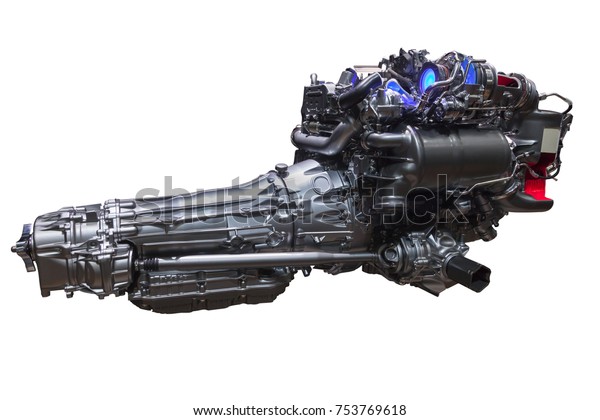 V8 Engine Modern Automatic Transmission Isolated Stock Photo 753769618 ...