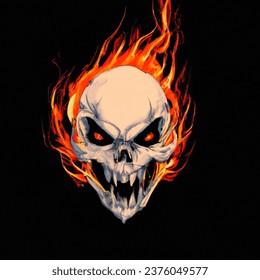 Cartoon Artistic Image Head Skeleton Fire AI-generated image 2288785629 ...