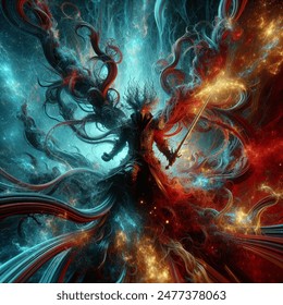 Vampire Warrior Exploding Magical Gothic Tendrils AI-generated image ...