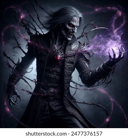 Vampire Warrior Exploding Magical Tendrils Dynamic AI-generated image ...