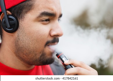 Vaper Black Guy Portrait Vaping African Stock Photo 421372078 ...