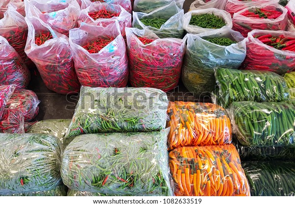 Various Colorful Chilli Packaging Plastic Bags Stock Photo (Edit Now ...