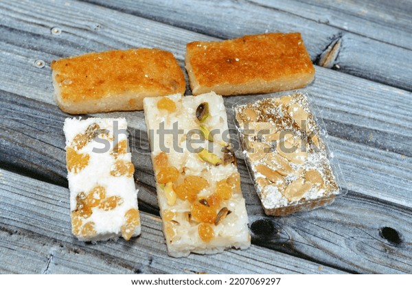 Various Eastern Candy Taffy Peanuts Raisins Stock Photo 2207069297 ...