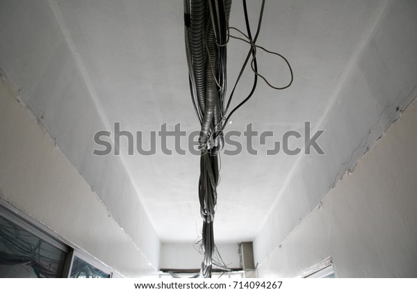 Various Electrical Wire Systems Ceiling Stock Photo 714094267 ...